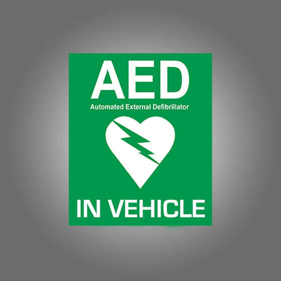 AED Vehicle sticker 100mm x 120mm – Provide First Aid Gold Coast