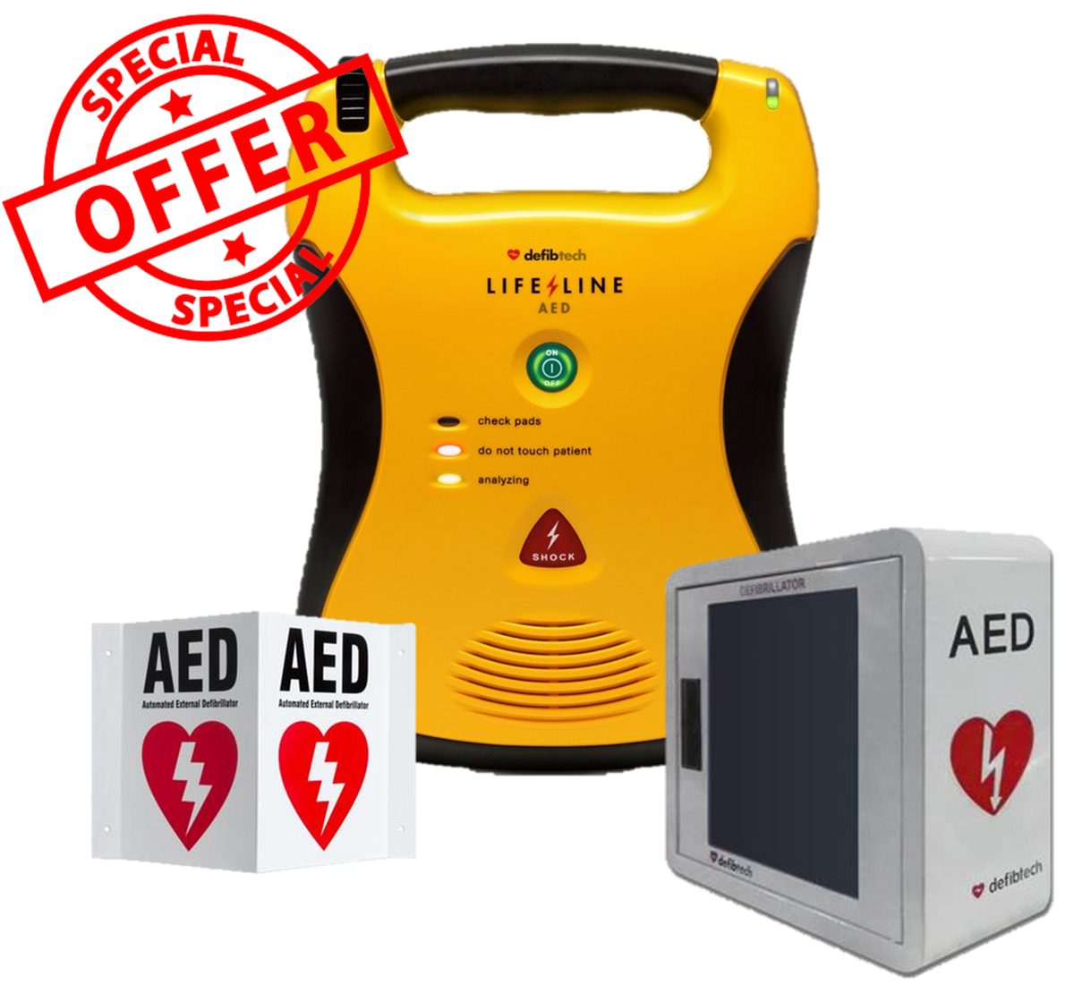 Defibtech Semi Automatic Defibrillator AED "Cabinet Bundle" – Provide ...
